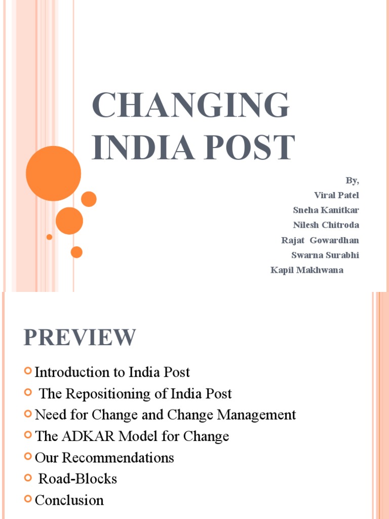 Changing India Post: By, Viral Patel Sneha Kanitkar Nilesh Chitroda ...