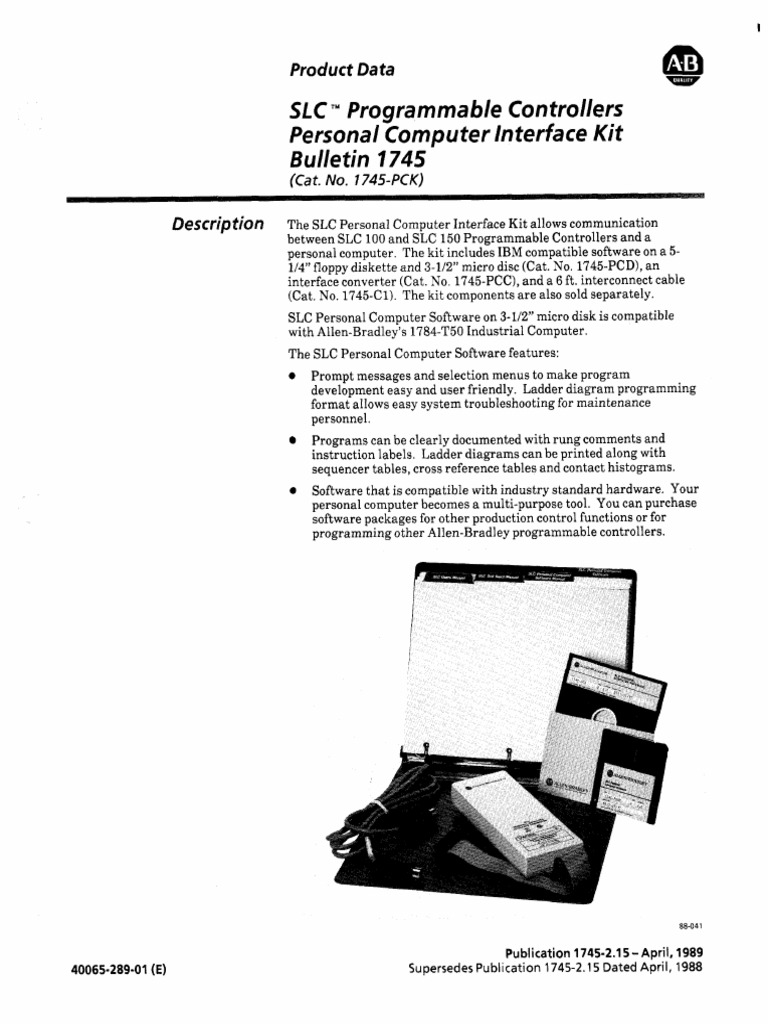 Programmable Controllers Personal Computer Interface Kit Bulletin | PDF ...