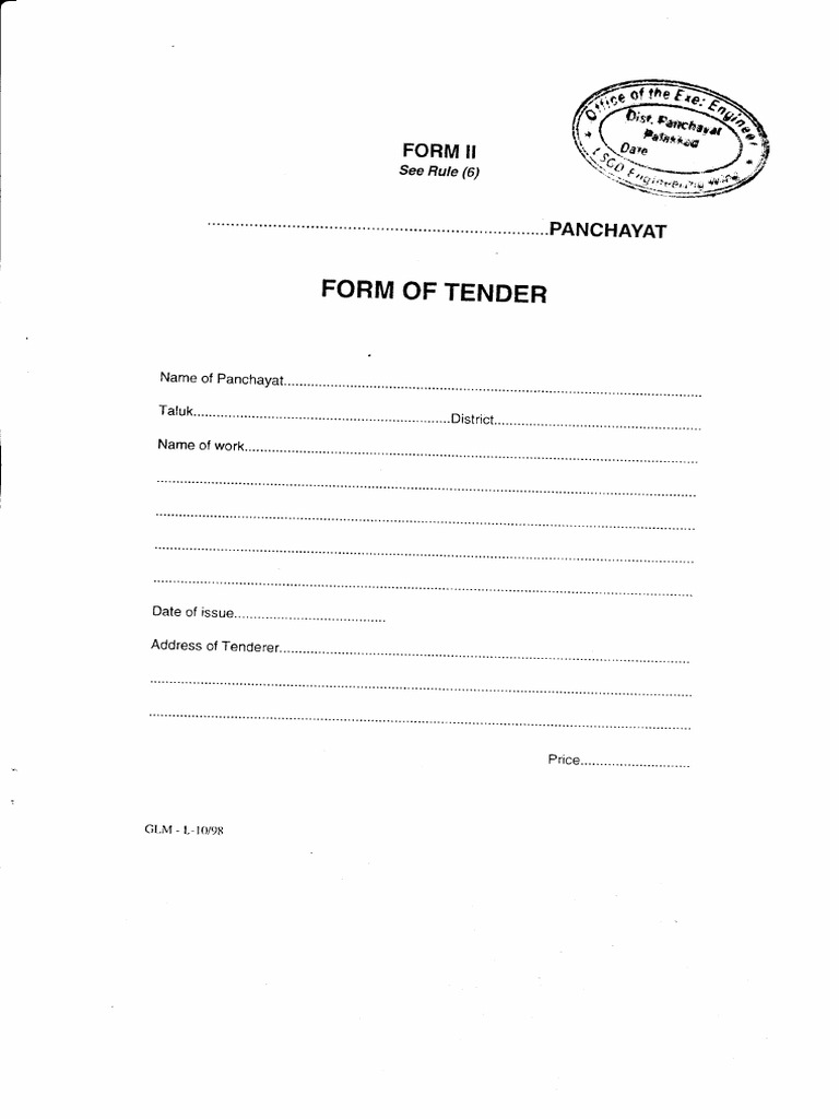 Form of Tender: Fortti | PDF | Taxes | Government Finances