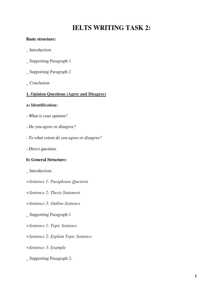 Ielts Writing Task 2 Structures | PDF | Career & Growth