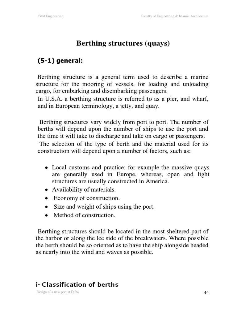 Berth Structures | PDF | Wharf | Ships