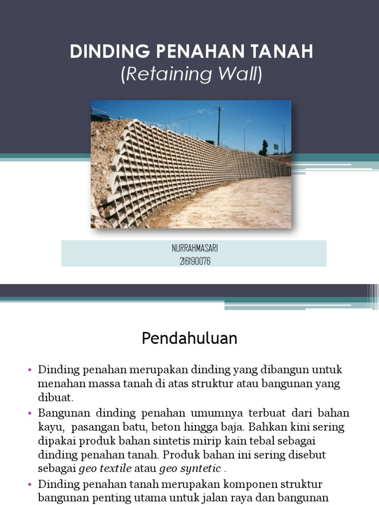 Jenis dan Fungsi Dinding Penahan Tanah | PDF