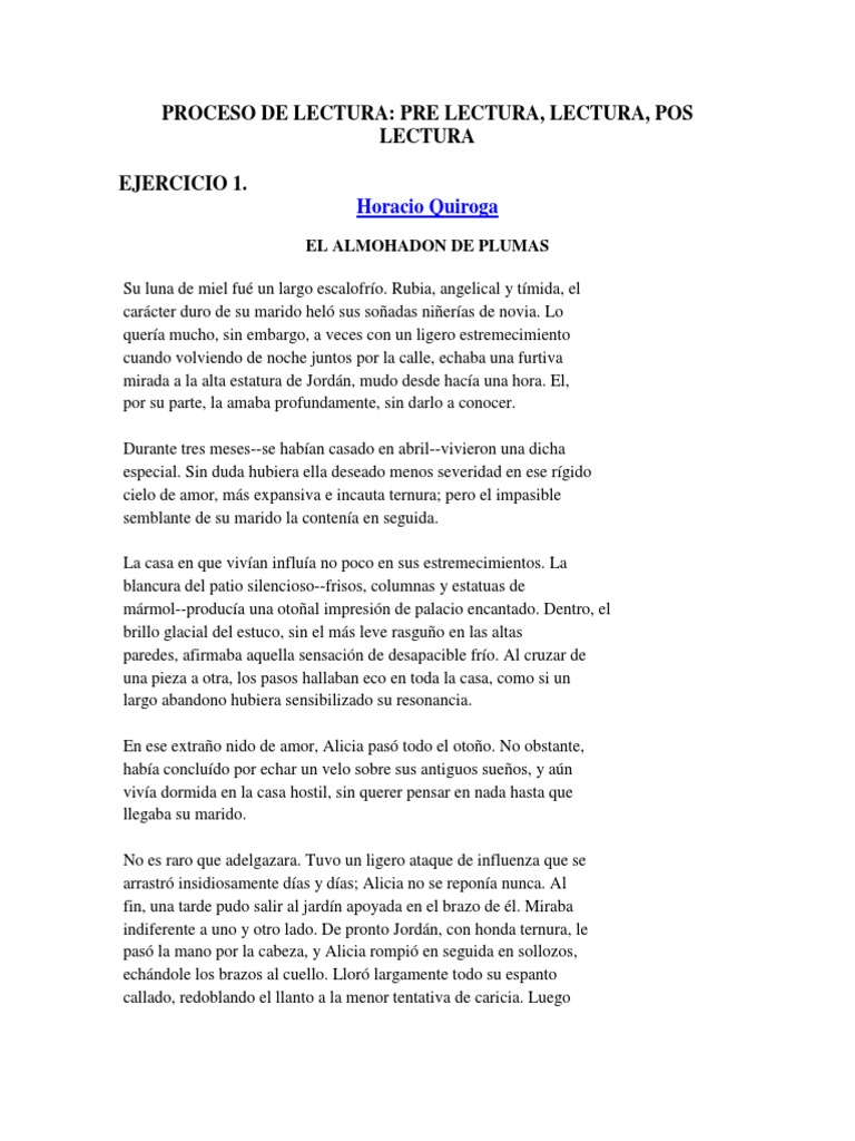 Ejercicios_prelectura Lectura y Poslectura | Bienestar | Naturaleza