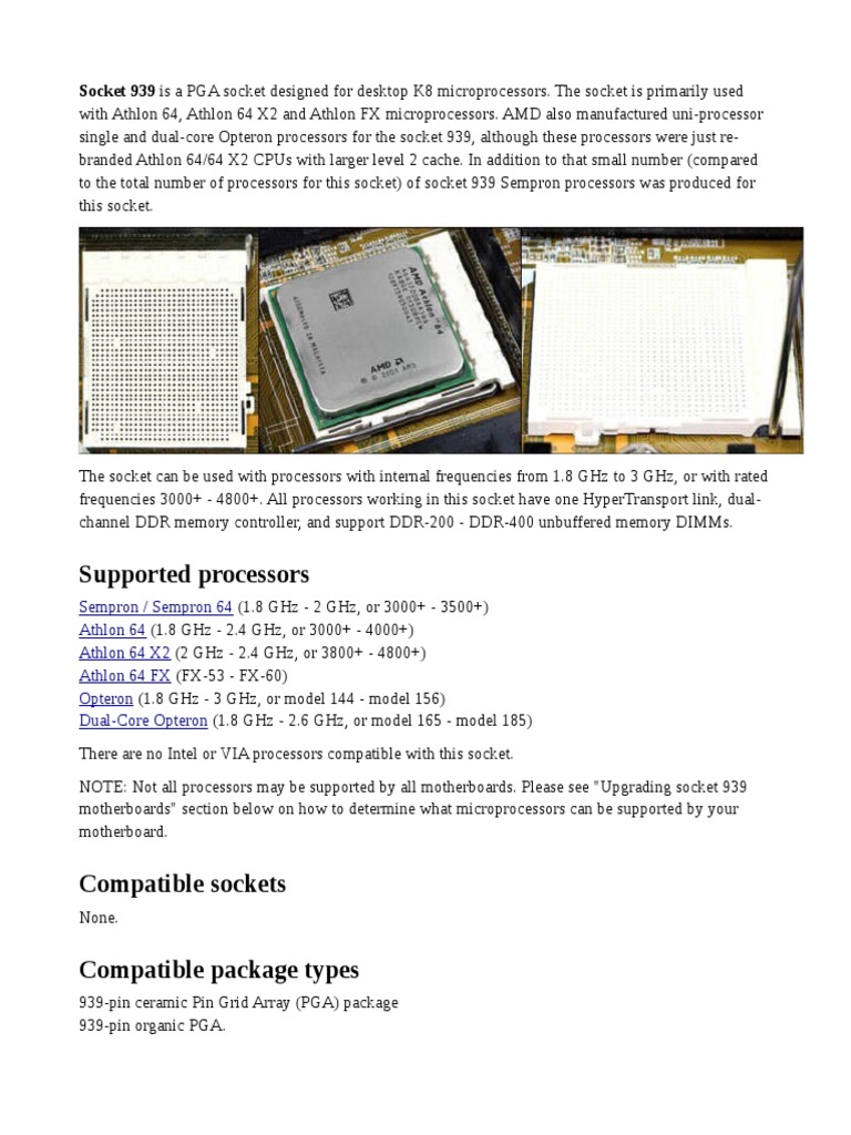 Amd Socket 939 | PDF