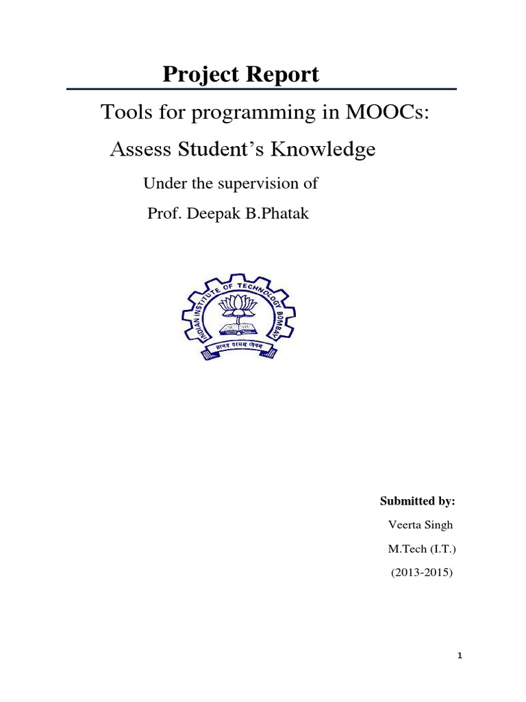 Project Report: Tools For Programming in Moocs: Assess Student'S Knowledge | PDF | Massive Open ...