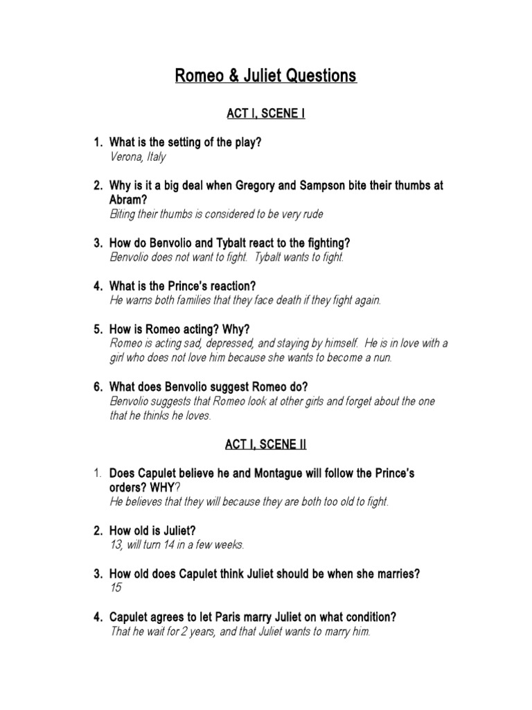 Romeo & Juliet Script | Characters In Romeo And Juliet | Romeo And Juliet