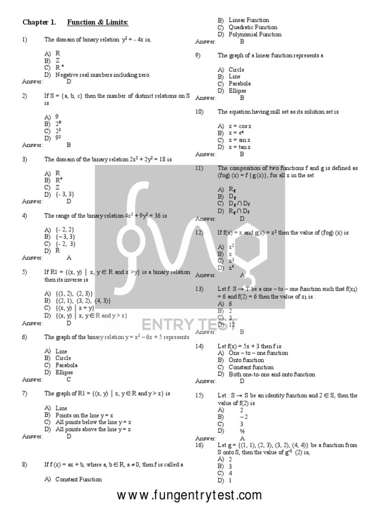 Chap 1 Funtion And Limits Pdf Function Mathematics Mathematical Relations