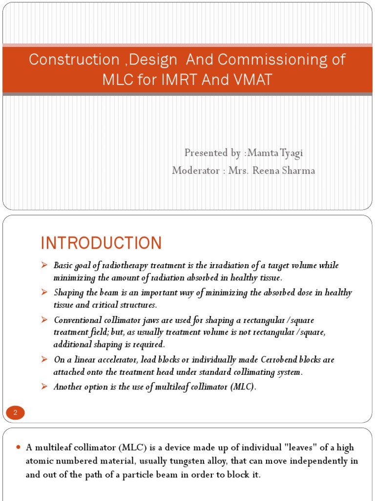 Construction, Design and Comissioning of MLC For | PDF | Radiation ...