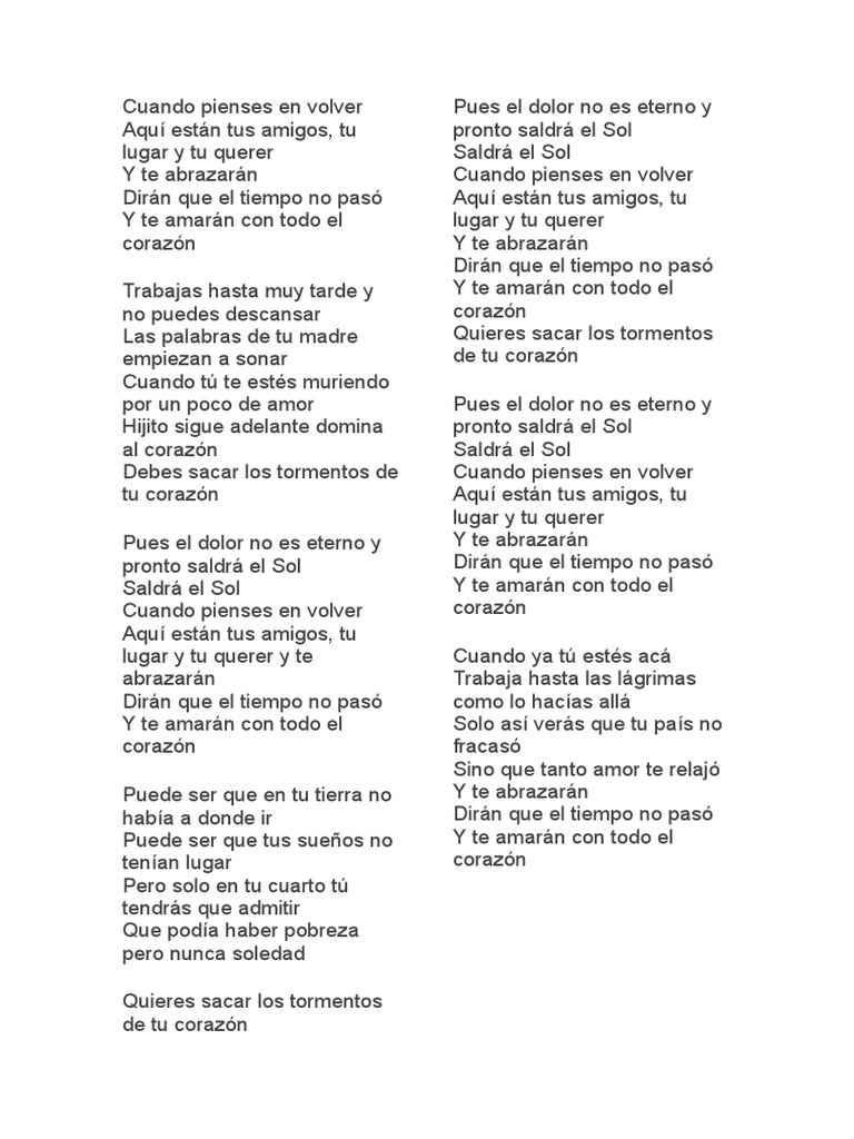 Cuando Pienses en Volver | PDF | Ocio