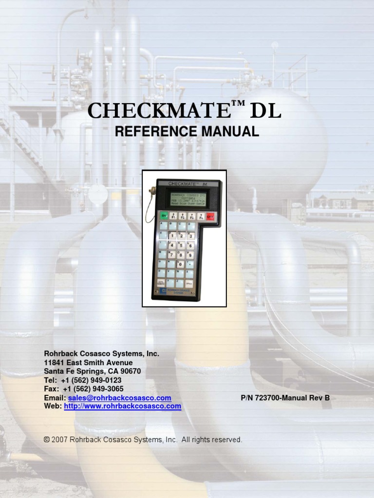 Checkmate DL Datalogging Instrument Manual | PDF | Pipe (Fluid ...