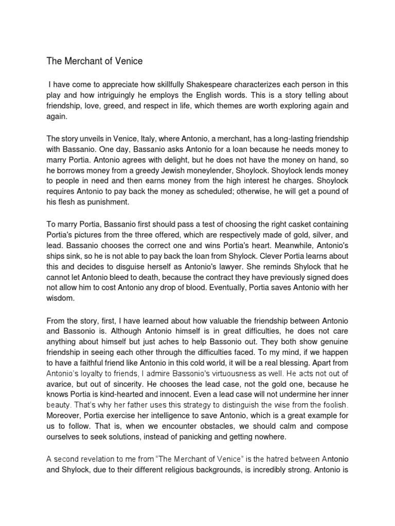 Reflections Final Print | PDF | The Merchant Of Venice | Hamlet