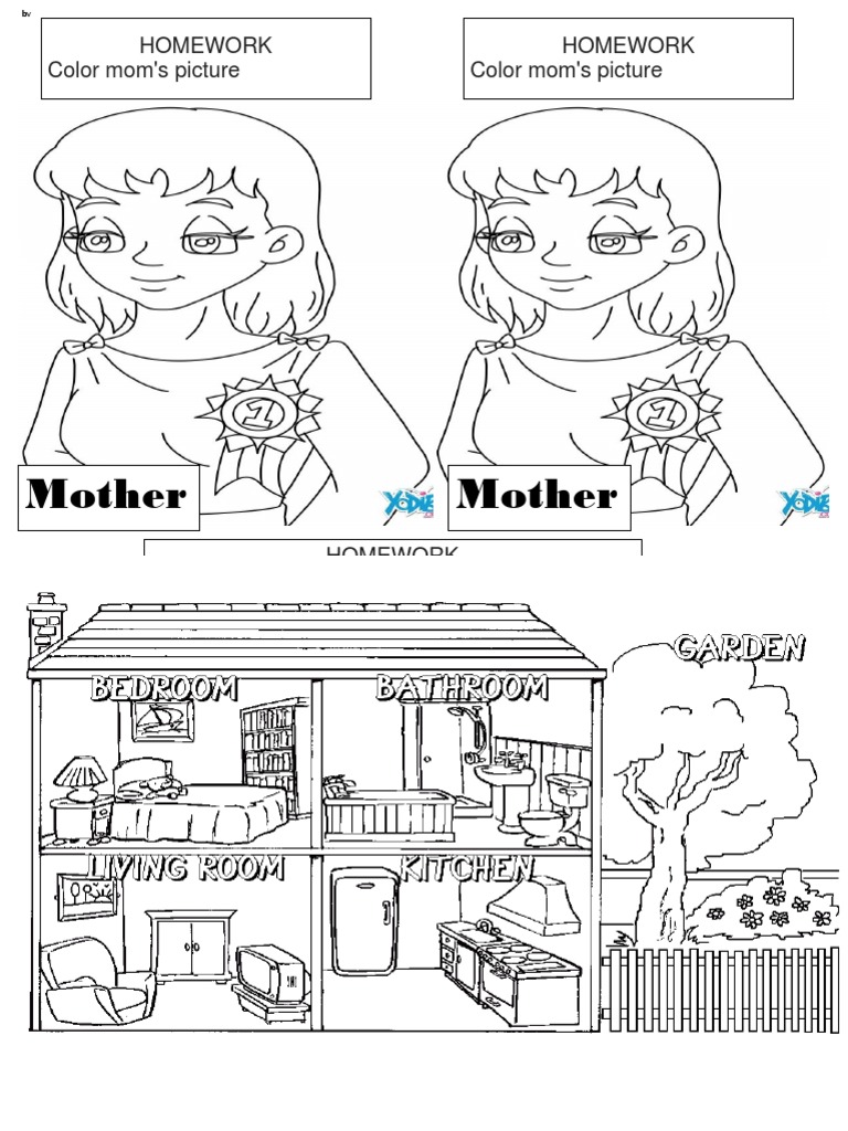 Mother Mother: Homework Color Mom's Picture Homework Color Mom's ...