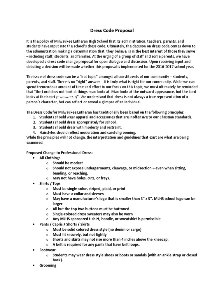 Dress Code Proposal | PDF | Sweater | Clothing
