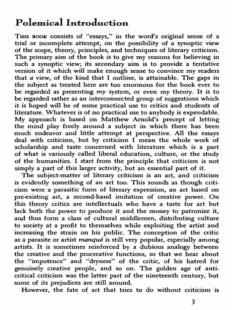 Polemical Introduction: THIS BOOK Consists of "Essays," in The Word's ...