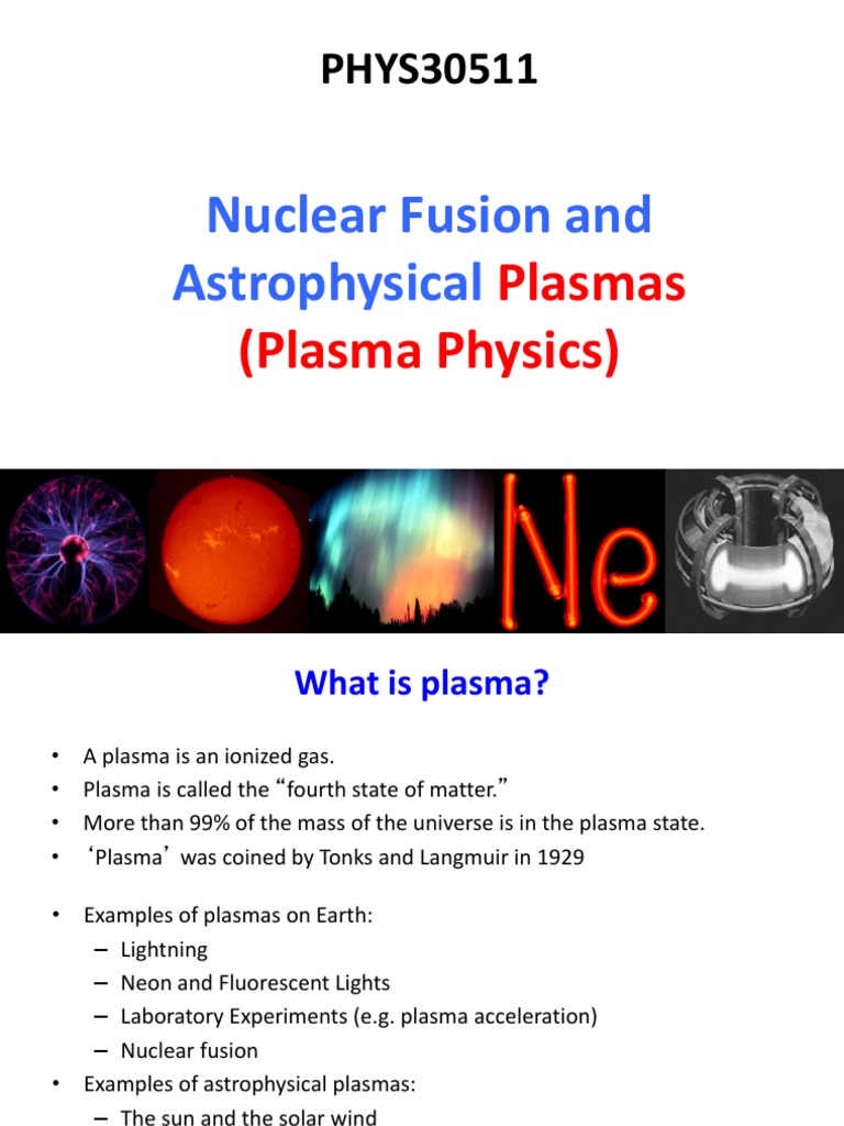Nuclear Fusion and Astrophysical: PHYS30511 | PDF | Nuclear Fusion ...