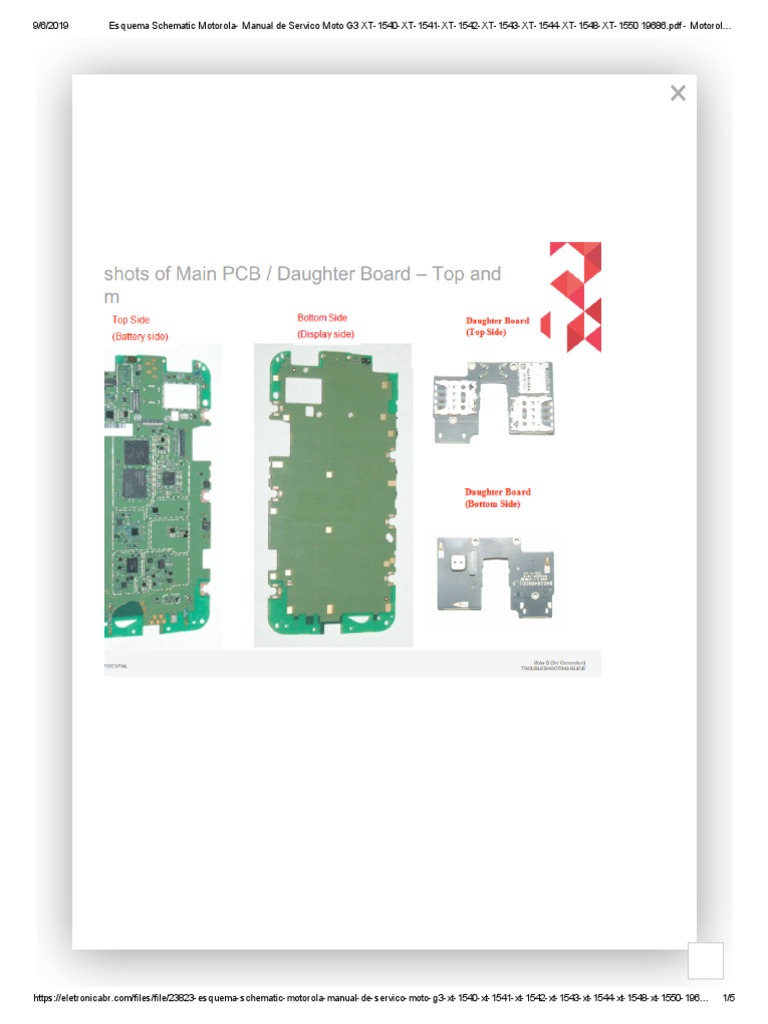 Esquema Schematic Motorola Manual de Servico Moto G3 XT 1540 XT 1541 XT ...