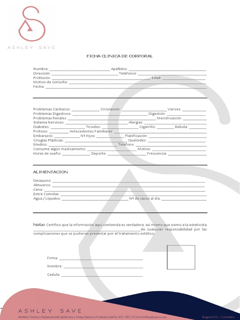 Ficha Clinica Estetica | Consentimiento informado | Medicina Ficha Clinica Estetica | Consentimiento informado | Medicina