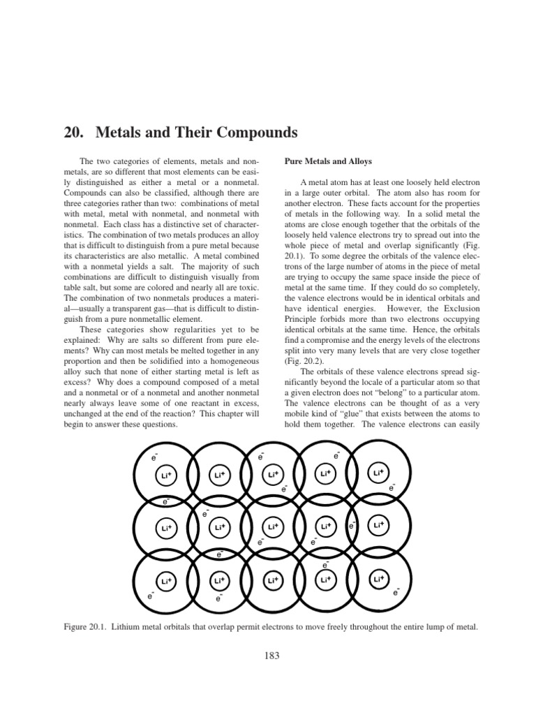 Metals and Their Compounds Explained | PDF | Chemical Bond | Ion