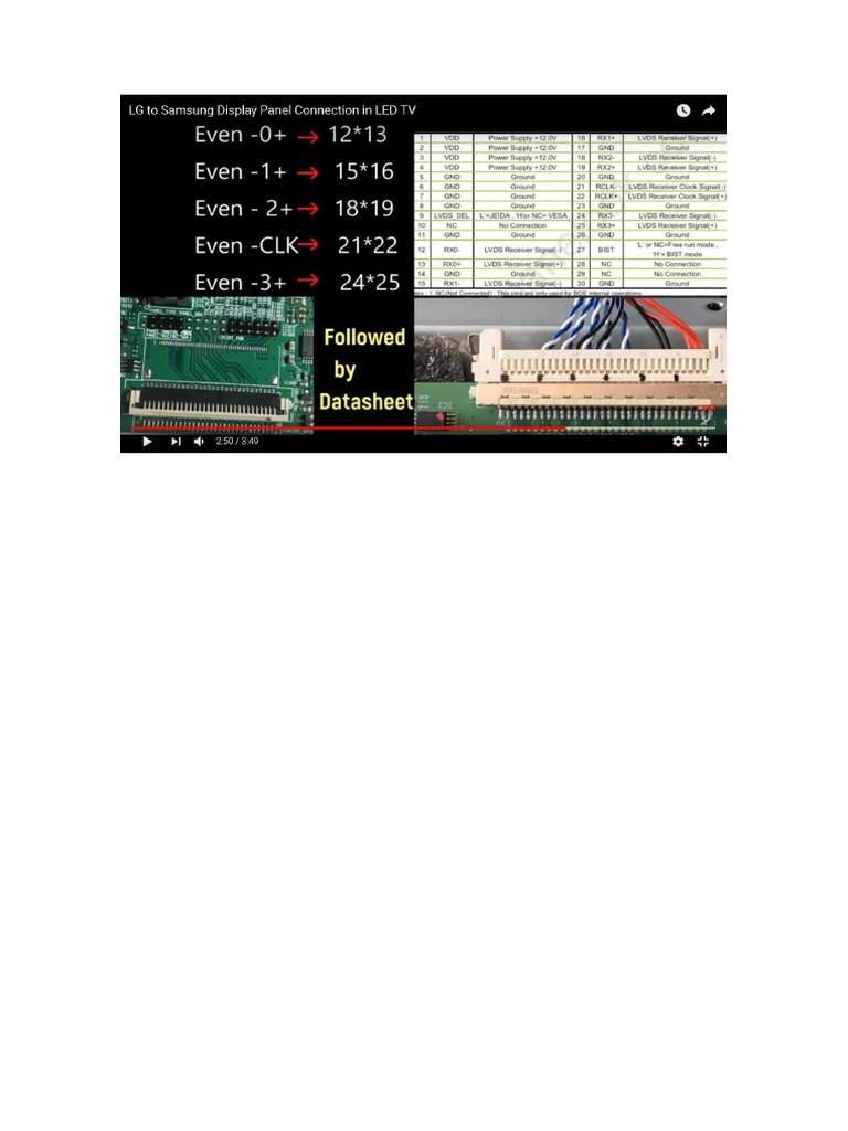 Lvds Samsung Pinout | PDF