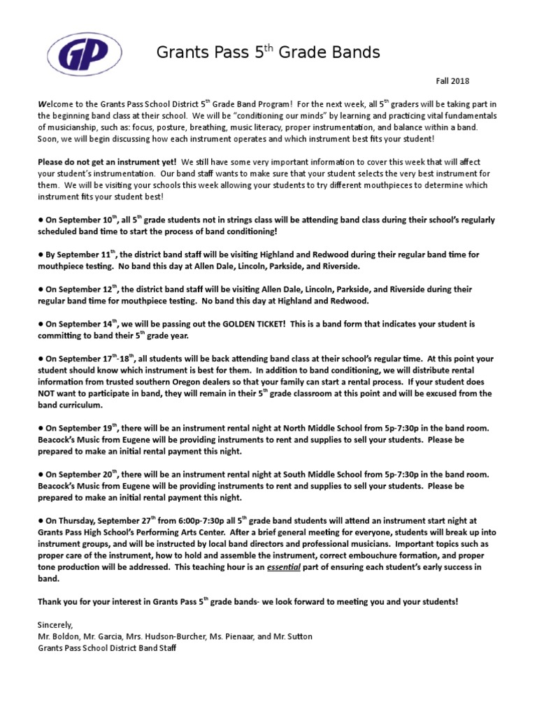 5th Grade GP Welcome Letter | PDF | Change | Education Theory