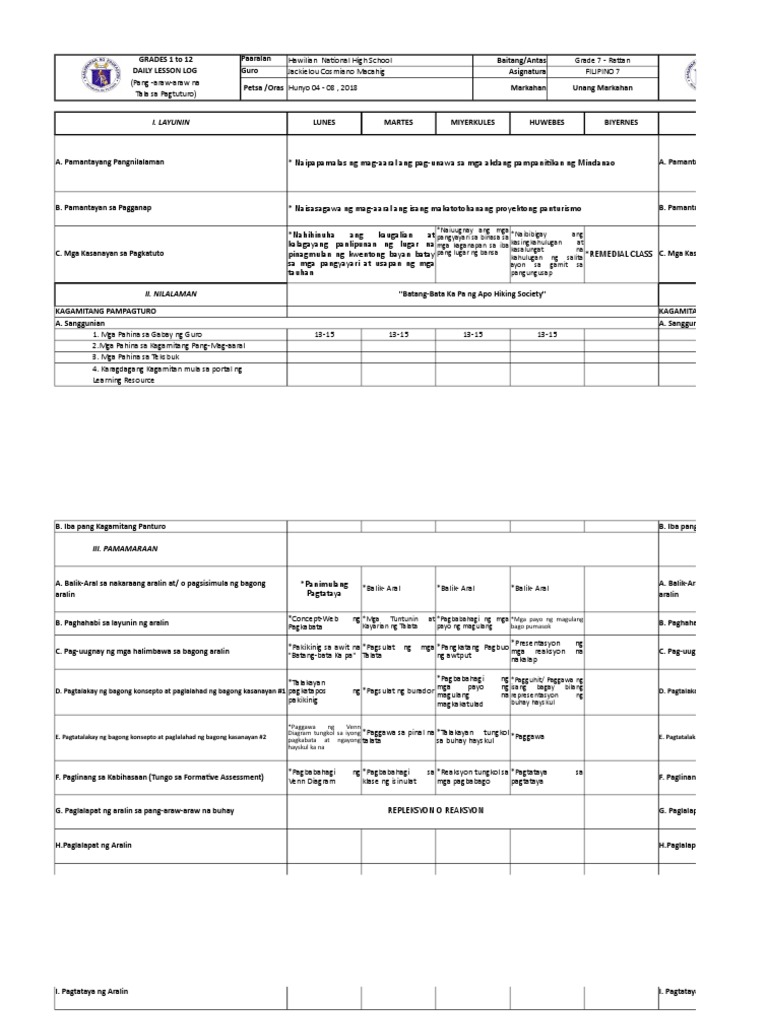 DLL Filipino 9 | PDF