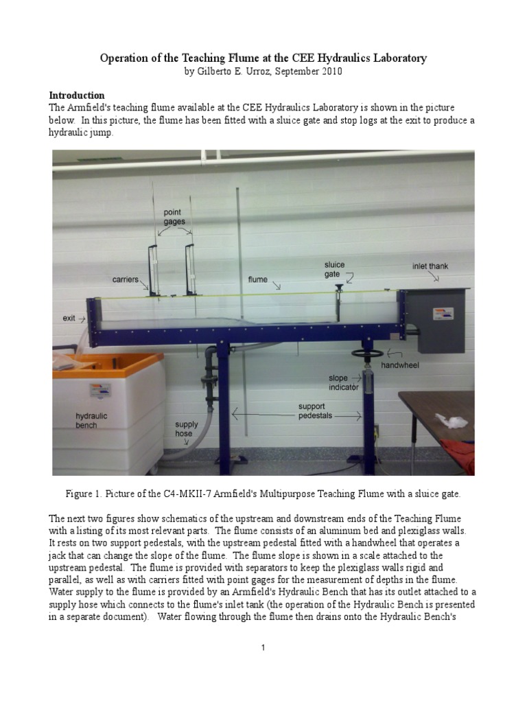 Operation of The Teaching Flume at The Cee Hydraulics Laboratory | PDF ...