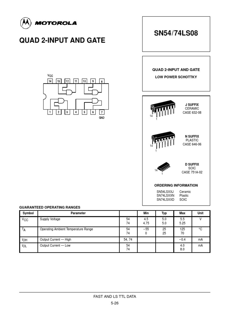 DataSheets Compuertas Logicas | PDF | Motorola | Electricidad