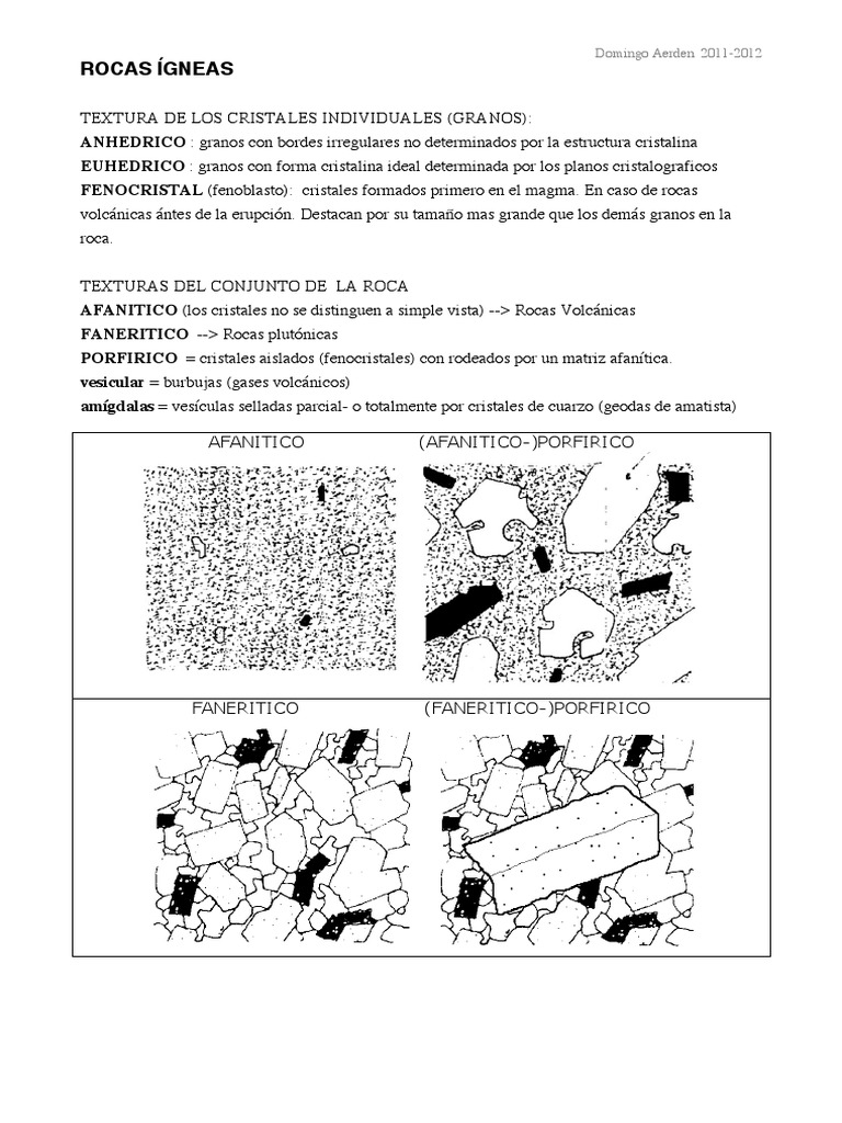 Rocas Igneas | PDF | Roca ígnea | Sedimentología