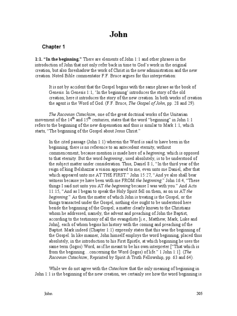 John Commentary | PDF | Gospel Of John | Logos