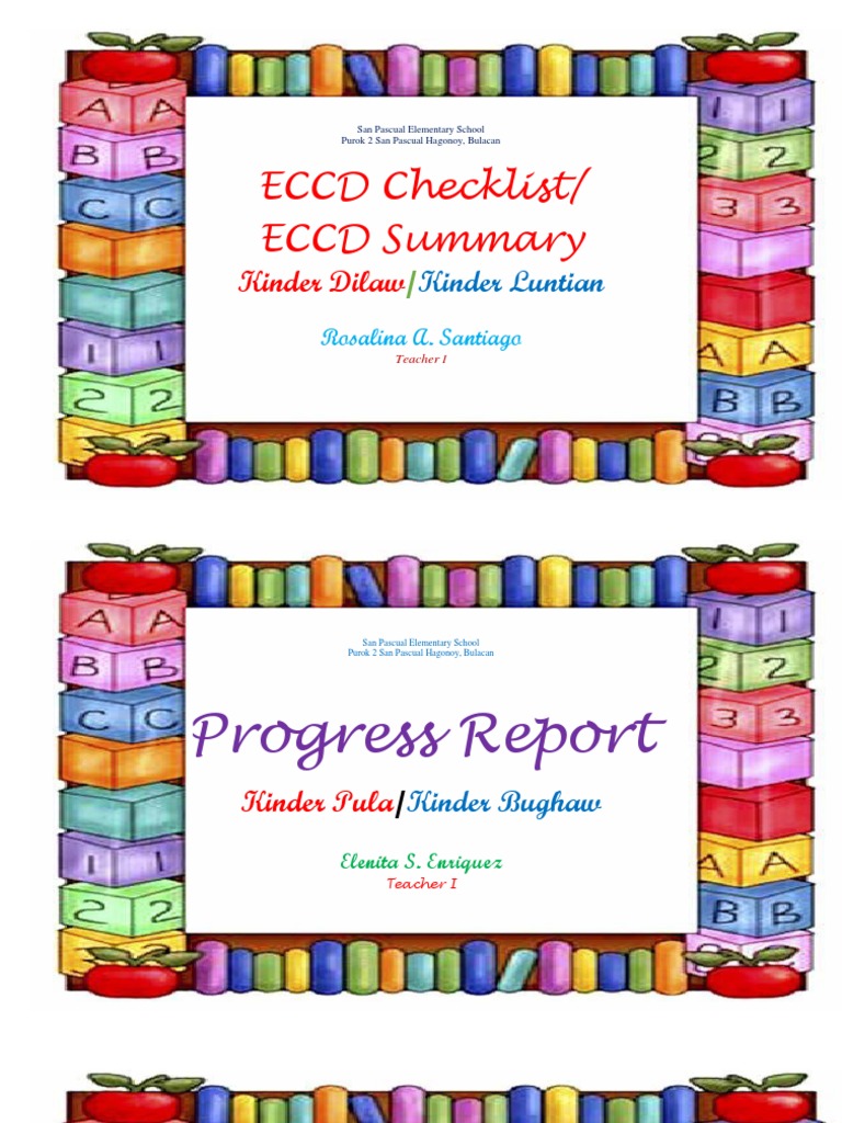 ECCD Checklist/ ECCD Summary: Kinder Dilaw | PDF | Self-Improvement ...