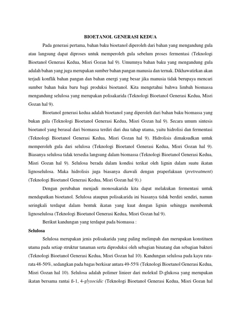 Bioetanol Generasi Kedua | PDF | Sains & Matematika