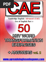 CAE Use of English 70 Exercises With Answers | PDF