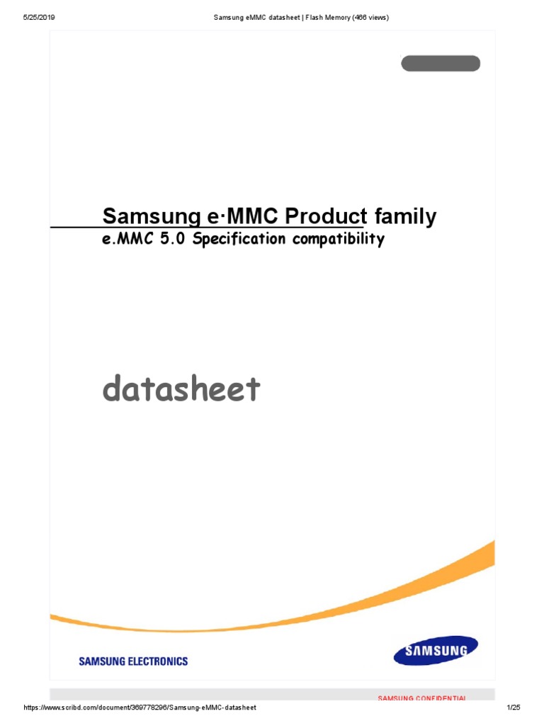 Samsung EMMC Datasheet - Flash Memory (466 Views) | PDF | Flash Memory ...