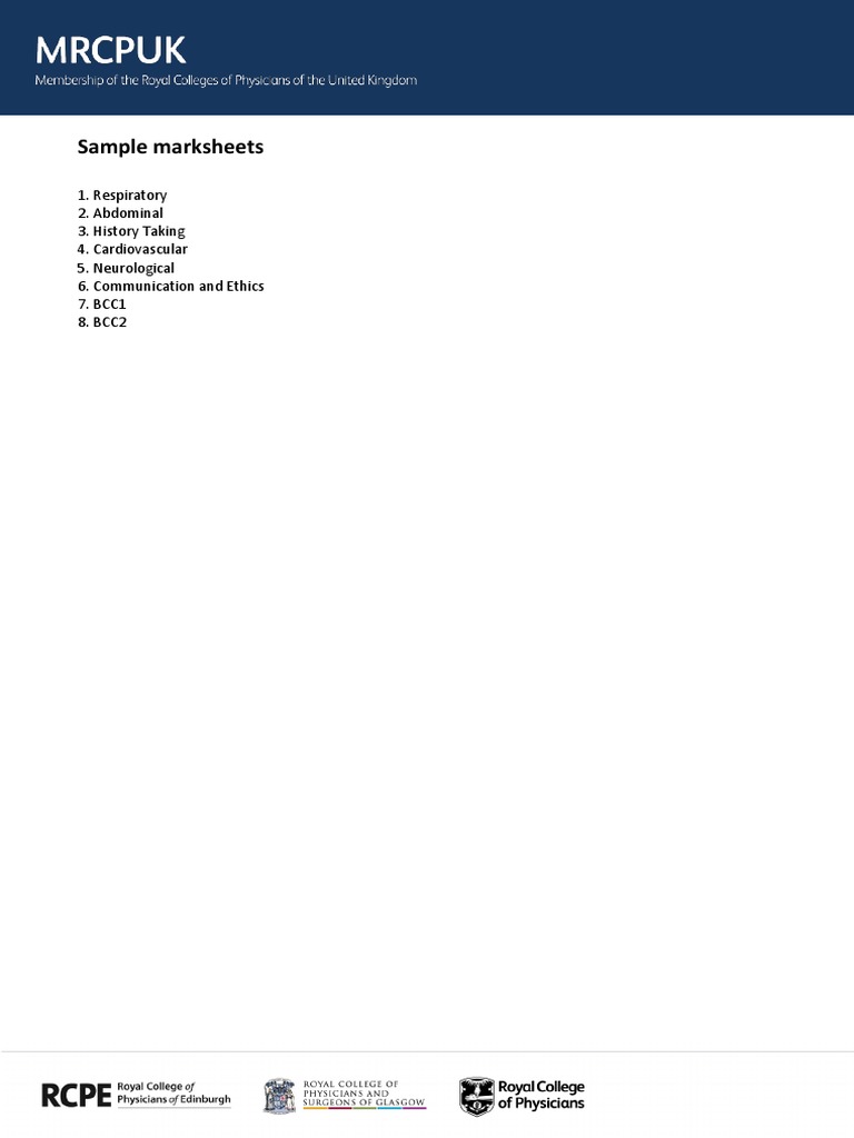 PACES Marksheets | PDF | Health Sciences | Cognition