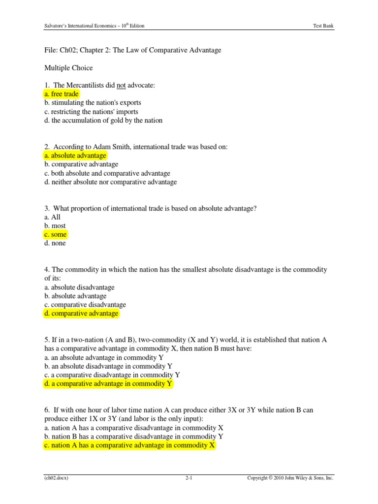 CHP 2 | PDF | Comparative Advantage | Economics