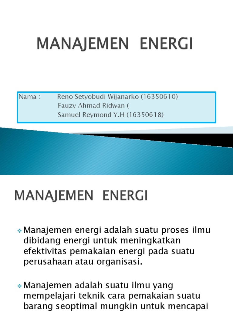 Manajemen Energi Listrik Da | PDF