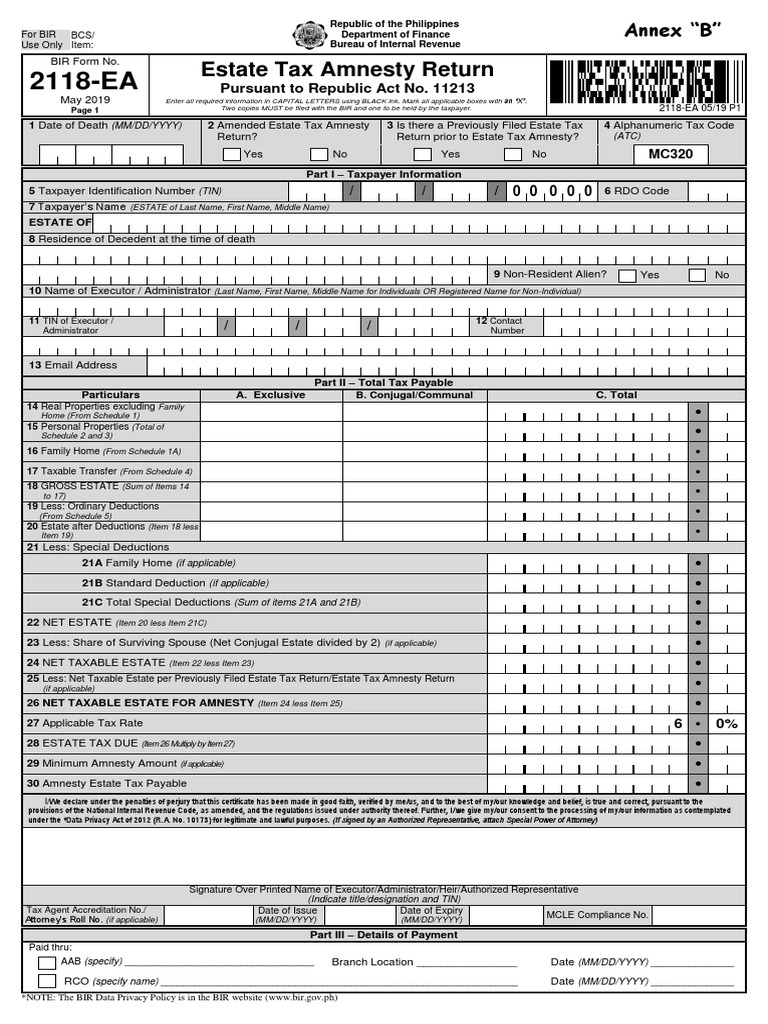 Annex C 0621-EA | PDF | Estate Tax In The United States | Taxpayer