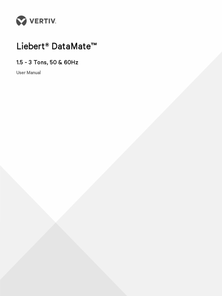 Liebert Datamate 1.5 3 Tons User Manual | PDF | Air Conditioning ...