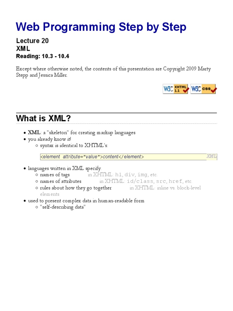 Web Programming Step by Step: What Is XML? | PDF | Html Element | Xml