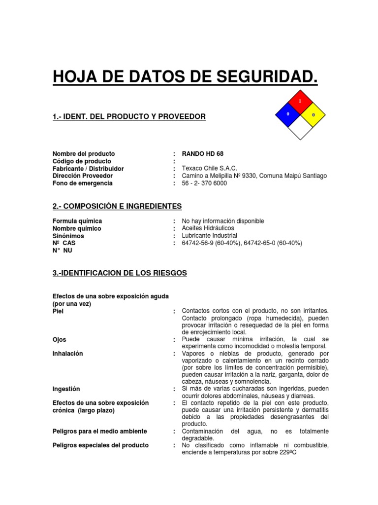 Aceite Hidraulico Rando HD 68