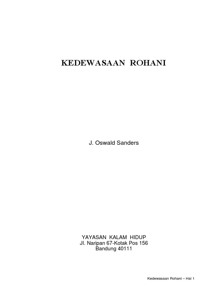 Kedewasaan Rohani | PDF