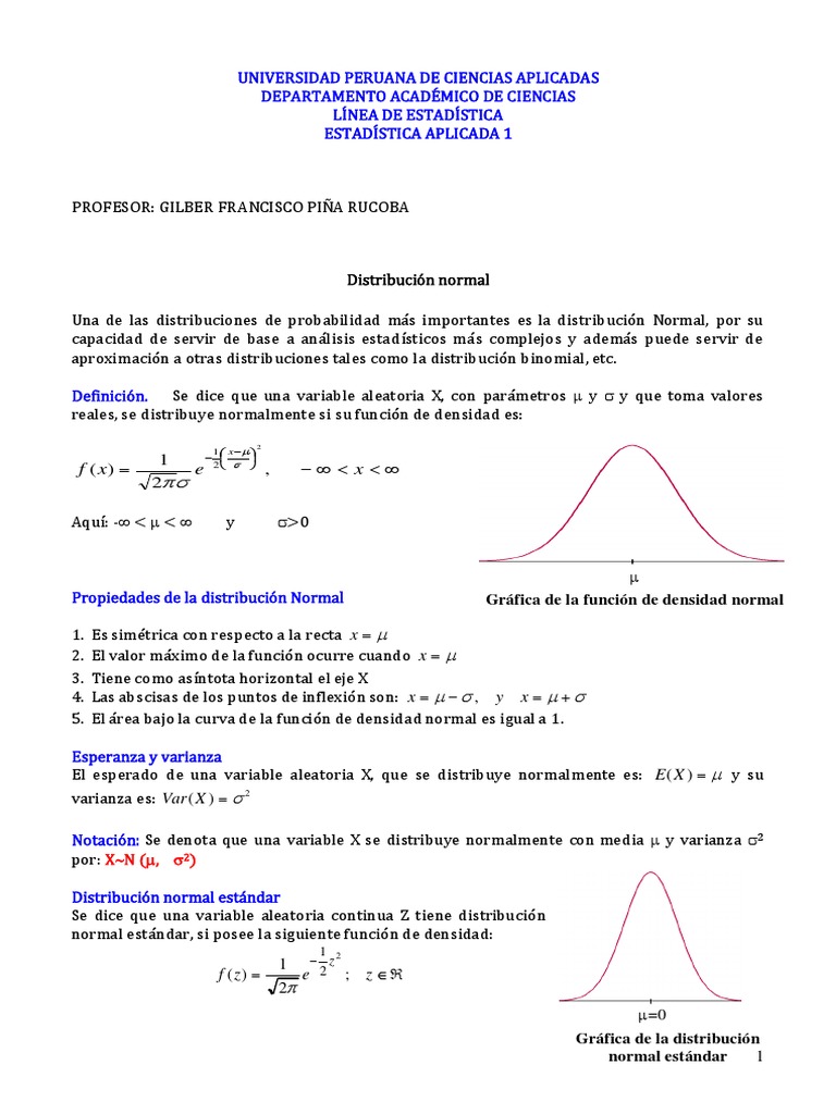 Distribución Normal | PDF | Distribución de probabilidad | Distribución ...