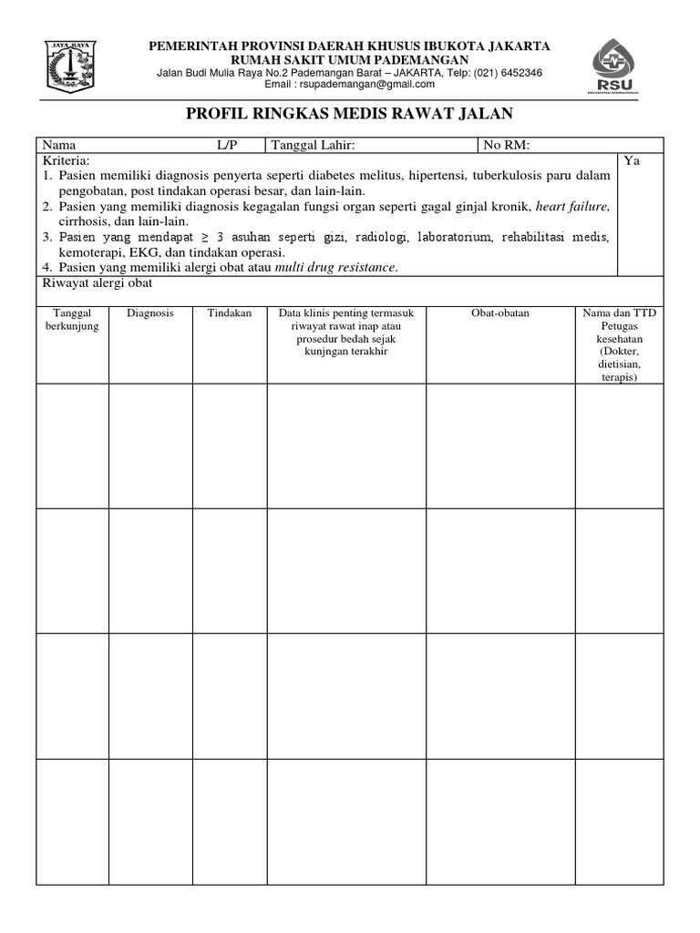 Formulir PRMRJ | PDF