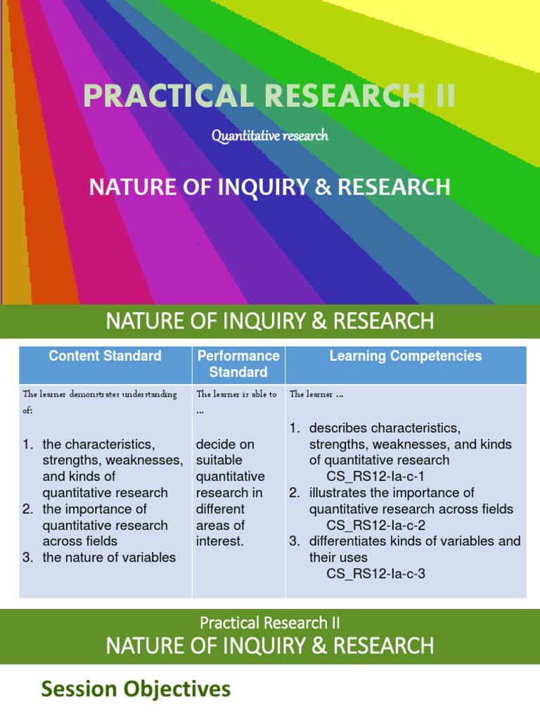 Practical Research Ii: Nature Of Inquiry & Research | Quantitative ...