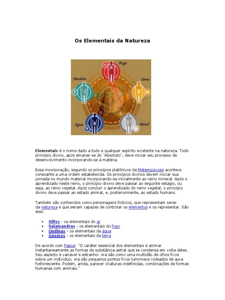 Os Elementais Da Natureza PDF | PDF | Natureza | Religião e crença
