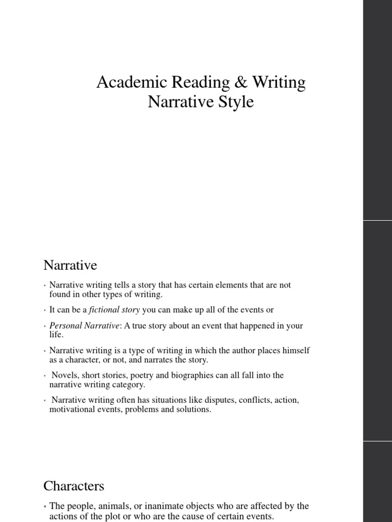 Narrative Style Writing | PDF | Plot (Narrative) | Narrative