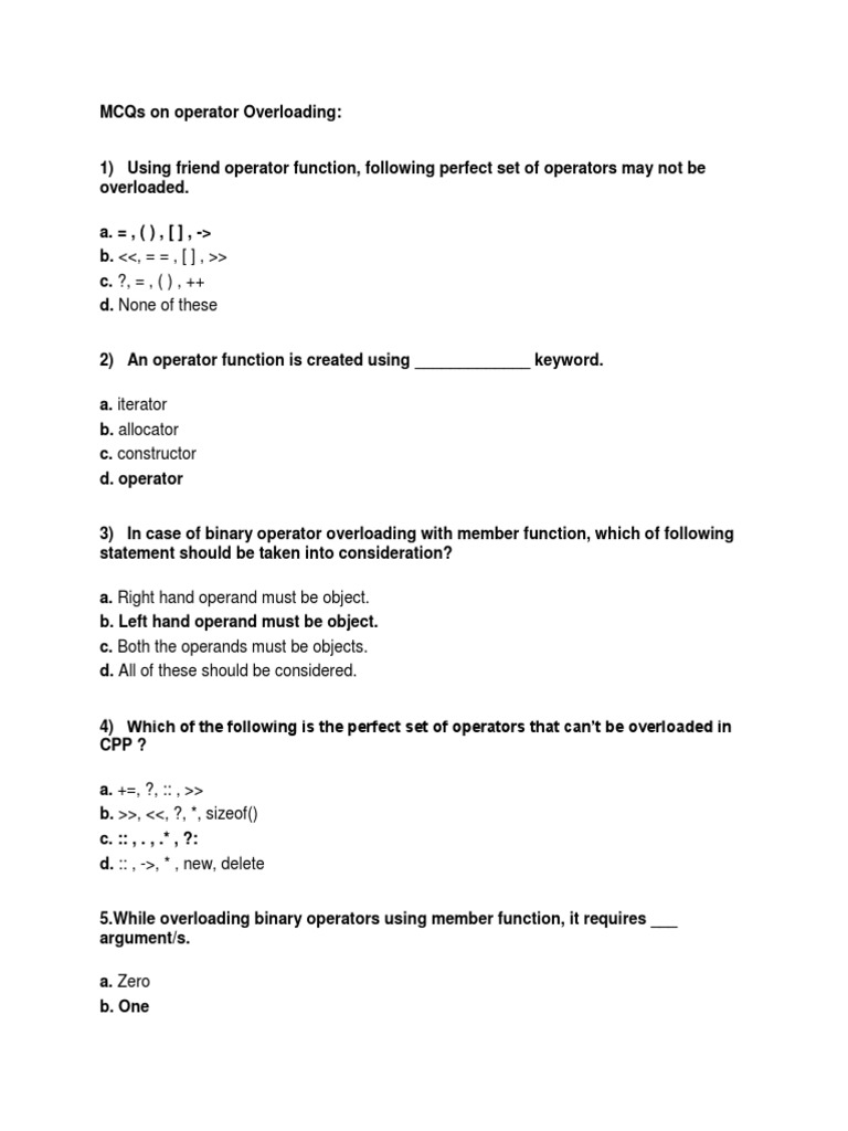 Operator Overloading | PDF | Constructor (Object Oriented Programming) | Programming