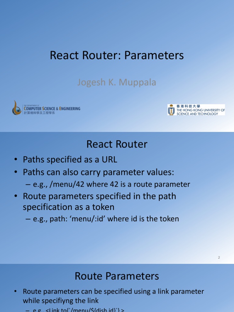 3mRptkrsEeiqUw7FBf ScA 6 React Router Parameters | PDF | Teaching Methods & Materials | Computers