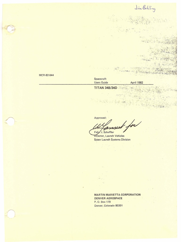 Titan 34B 34D Users Guide 1982 04 | PDF | Rm 81 Agena | Satellite