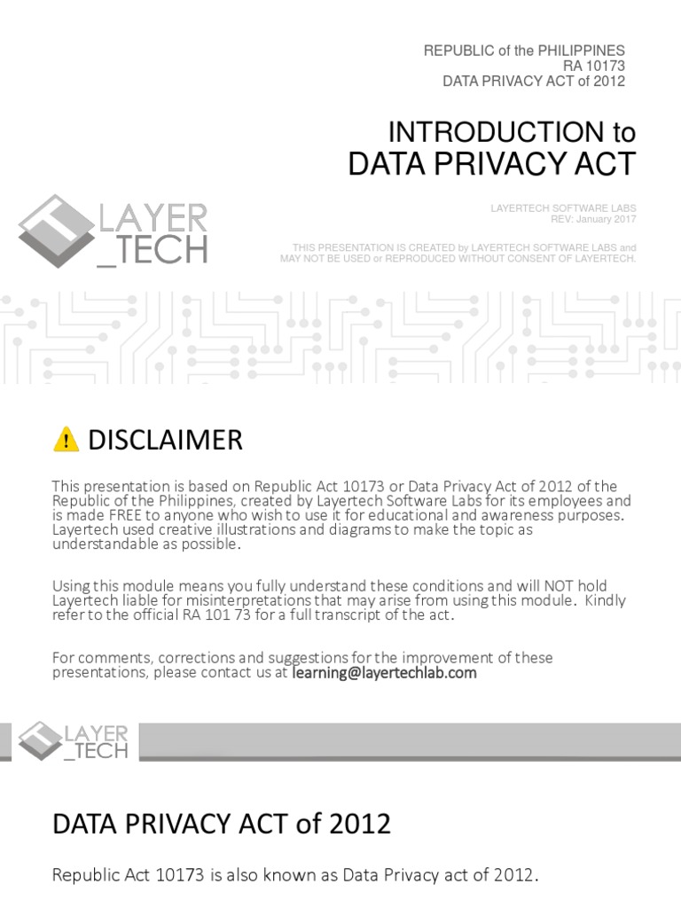 Introduction To: Data Privacy Act | PDF | Personally Identifiable ...